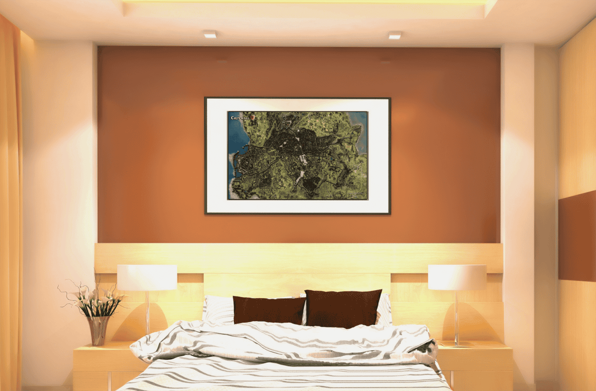 Critwall City Fantasy Map No Labels Canvas Print